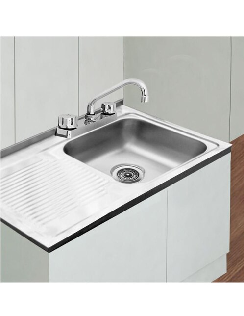 Tarja de acero inoxidable Eb Técnica con escurridor izquierdo MCM401 3