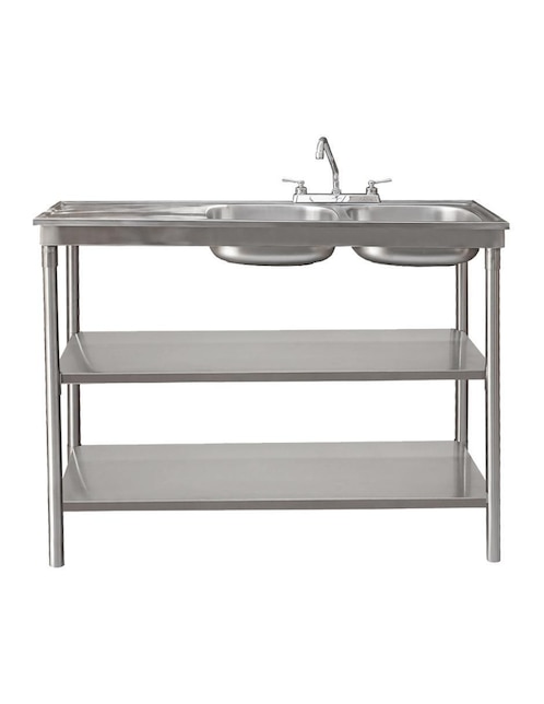 Tarja de acero inoxidable Mindejal con escurridor izquierdo 1